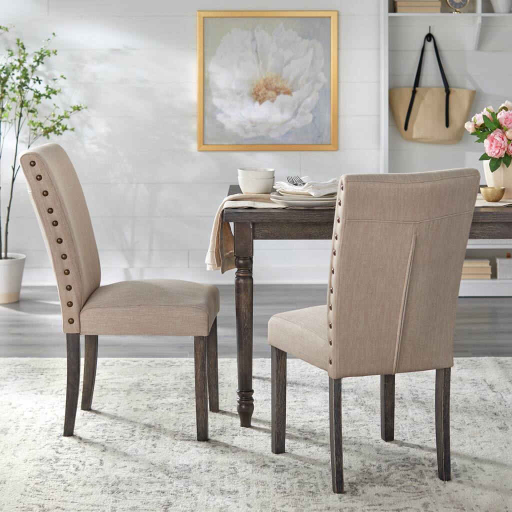 Simple Living Atwood Nailhead Parson Dining Chairs (Set of 2) - On Sale ...