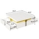 Modern 43.3" Glossy Square Coffee Table with 4 Storage Drawers, High ...