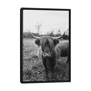 iCanvas "The Curious Cow Black and White" by Chelsea Victoria Framed ...