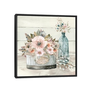 iCanvas "Shiplap Plants & Flowers" by Carol Robinson Framed Canvas ...