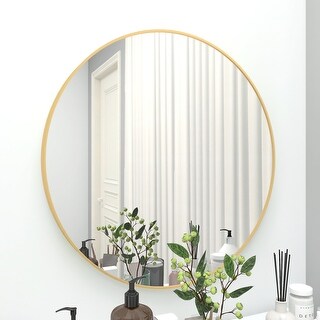28 Inch Wall Circle Mirror Large Round Gold Farmhouse Circular Mirror ...