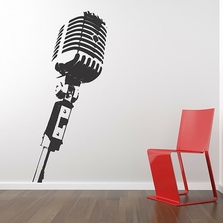 Microphone Wall Decal Removable Sticker Mic Vintage Music 23" x 10 ...