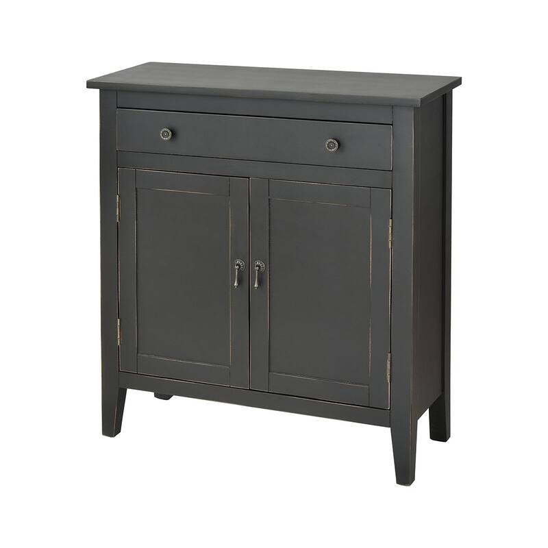 Holt 2-Door 1-Drawer Cabinet in Antique Black - Overstock - 32985339