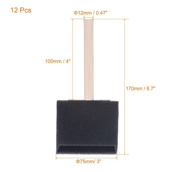 3 Inch Foam Paint Brushes Bevel Edge with Wood Handle Sponge Brush ...