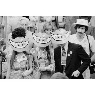 Delegates Wearing Jimmy Carter Smile Masks At The Democratic National ...