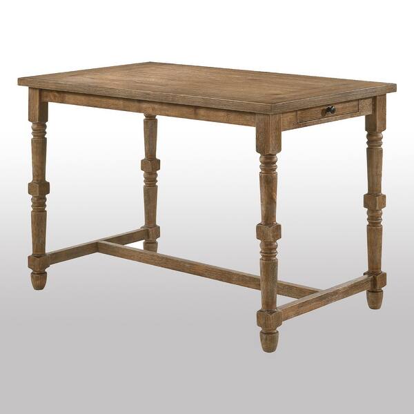 Rectangular Counter Height Table in Weathered Oak Finish - Bed Bath ...