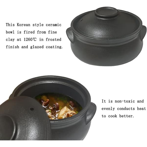 Korean Premium Stoneware Casserole Clay Pot with Lid - On Sale - Bed ...