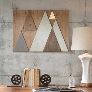 Layered Triangles Wood Wall Decor with Gold Foil Embellishment for ...