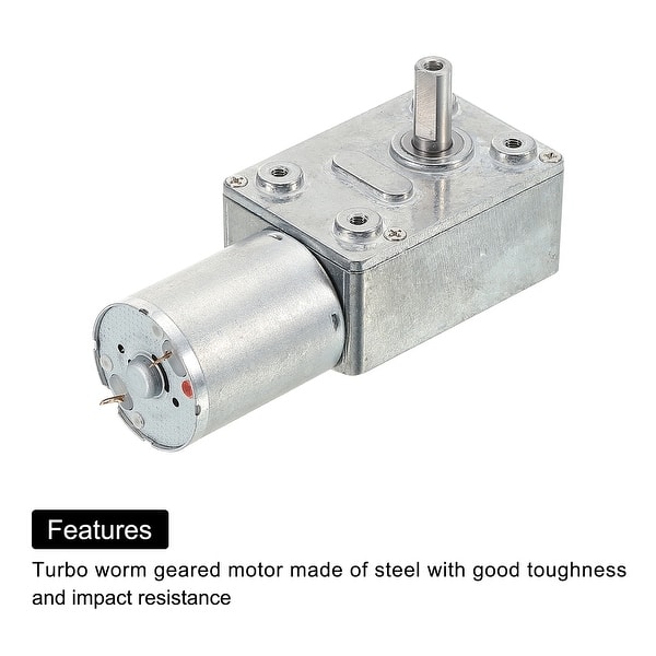 DC 12V 30RPM Turbo Worm Geared Motor 6mm D Shaft Electric Motor ...
