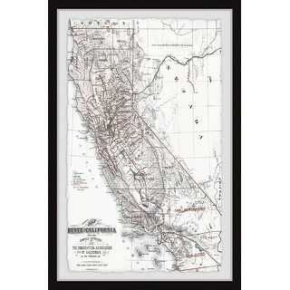 'California Vintage Map II' Framed Painting Print - Bed Bath & Beyond ...