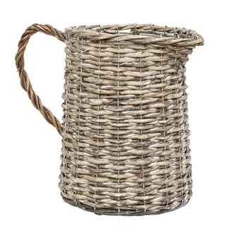 Grey Willow Woven Water Pitcher Planter Basket Large - 10" H x 7.5"W x ...