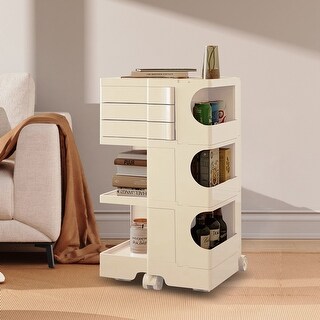 JASIWAY Mobile Storage Organizer Cabinet with Wheels - Bed Bath ...