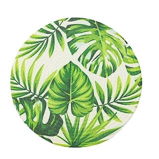 4Pcs Green Round Woven Cotton Placemats - Bed Bath & Beyond - 42484384