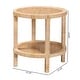 Bella Modern Bohemian Natural Brown Mahogany Wood and Natural Rattan 2 ...