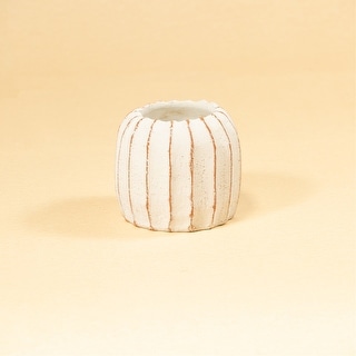 Rustic Fluted Pot White Dia 6.5"- ST - White - White - Bed Bath ...