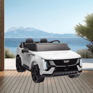 Licensed 12V Cadillac Escalade IQ 2025 Kids Ride-On Car, 2-Seater with ...