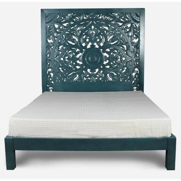Dynasty Carved Indian Solid Wood Bed Frame - Bed Bath & Beyond - 34810690