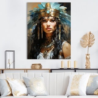 Designart "Leader Cleopatra Portrait Extremely" Leader Wall Art Living ...