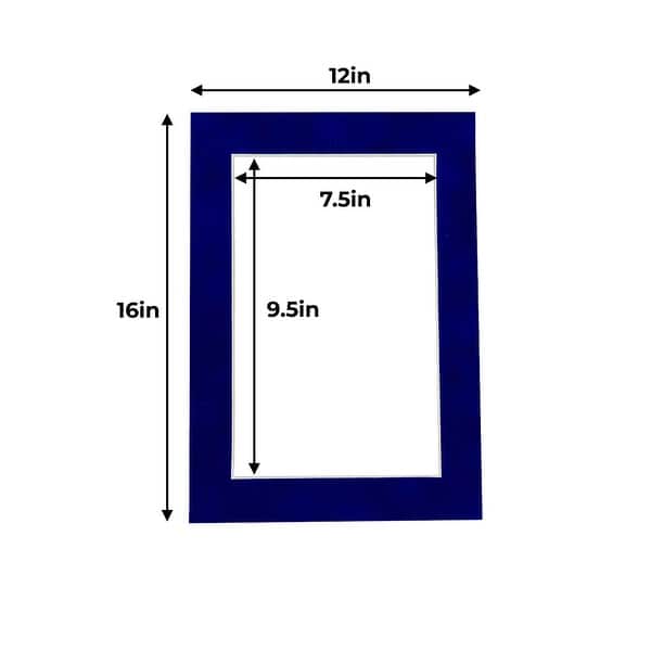 12x16 Mat for 8x10 Photo - Royal Blue Suede Matboard for Frames ...