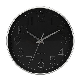 10 Inch Wall Clock, Battery Operated Silent Non-Ticking Round Clocks ...