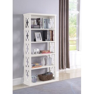 Trellis Pattern Side Panels Bookcase White - Bed Bath & Beyond - 32964792