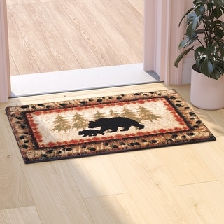 Lodge King Patchwork Rustic Bear Area Rug - On Sale - Bed Bath & Beyond ...