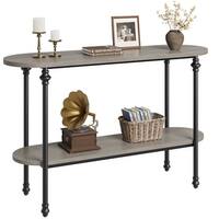Vintage 2 Tier Console Table with Storage, Sofa Table for Entryway - On ...