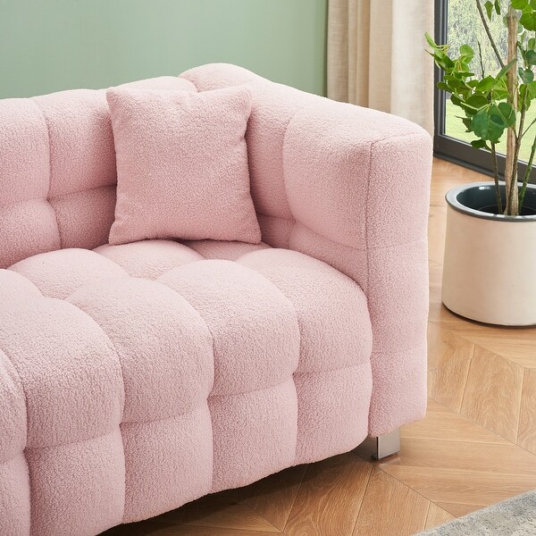 Teddy Plush Sofa 80 Inch Living Room Bedroom Discharge With Two Pillows Hardware Feet On Sale Bed Bath Beyond 39884810
