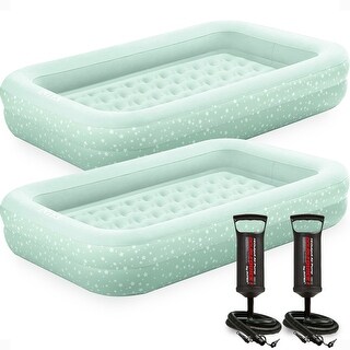 Intex Kids Travel Inflatable Air Mattress with Raised Sides & Hand Pump ...