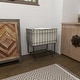 Black Metal Deep Set Wire Basket Storage Cart with Wheels and Fabric ...