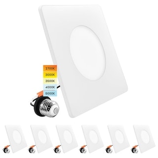Luxrite 3-4 Inch Square LED Flush Mount & Recessed Light, 7.5W, 5CCT ...
