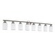 Modern 8-Light Vanity Light Fixture Brushed Nickel and Frosted Glass ...