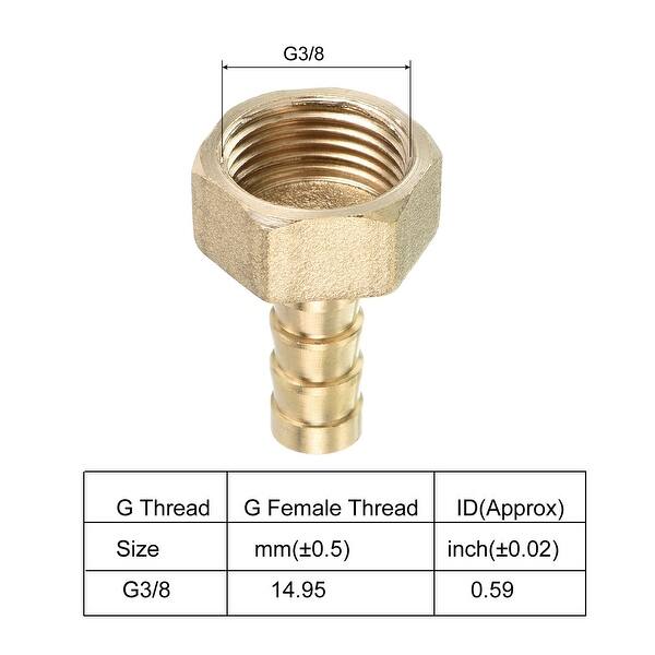Hose Barb Fitting Straight 8mm Barbed G3/8 Female Thread, 6 Pack Brass ...