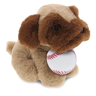 DolliBu Soft Huggable Brown Pug Dog Stuffed Animal with Baseball Plush ...