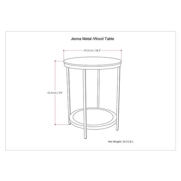WYNDENHALL Alrich Industrial 18 inch Wide Metal Round Accent Side Table ...