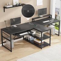 Two Person Desk with Power Strip with USB Gaming Desk - On Sale - Bed ...