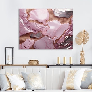 Designart "Aeral View Of Pink Cloud Universe Liquid Art" Abstract ...