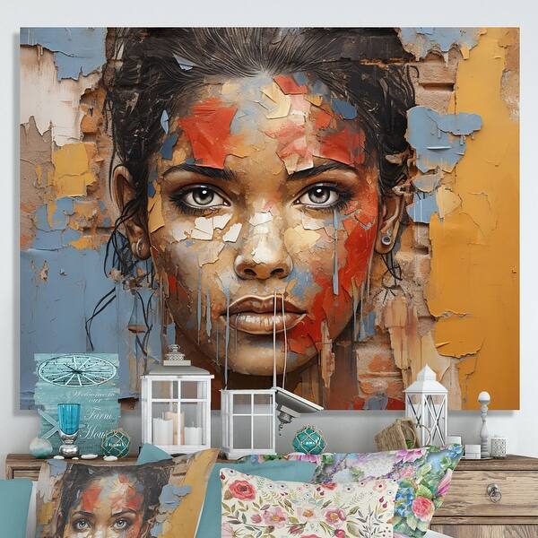 Designart "Cuban Woman Street Art" Modern Canvas Art Print - Bed Bath ...