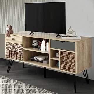 JASIWAY Boho Style TV Stand with Drawers - Bed Bath & Beyond - 37627734