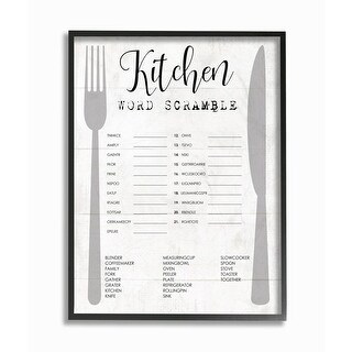Stupell Kitchen Word Scramble Fun Family Word Design Framed Wall Art ...