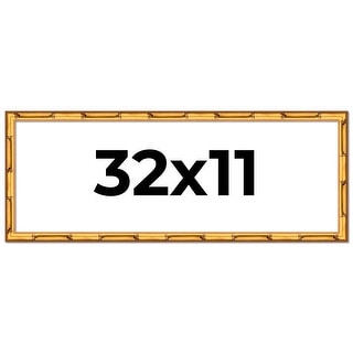 32x11 Frame Gold Bamboo Solid Wood Picture Frame | 1 Inch Moulding ...