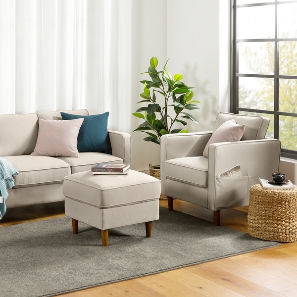 Hana modern linen fabric loveseat store