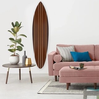 Multi Tonal Brown Stripe Surfboard Wall Art - Bed Bath & Beyond - 39674703