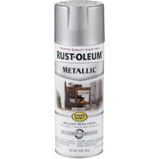 Rust-Oleum 7271-830 Stops Rust Metallic Spray Paint, Silver, 11 Oz ...