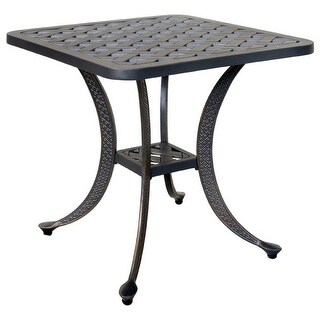 21 Inch Outdoor Patio Square Metal End Table, Bronze - Bed Bath ...