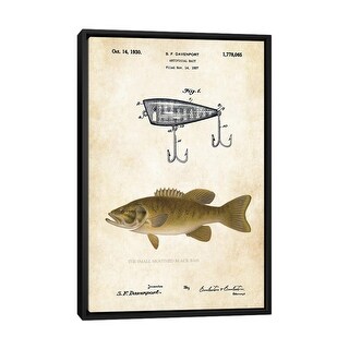 iCanvas "Smallmouth Bass Fishing Lure" by Patent77 Framed Canvas Print ...