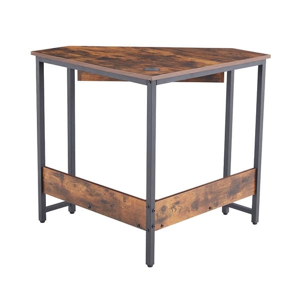 Triangle Computer Desk Corner Desk With Smooth Keyboard Tray Storage ...