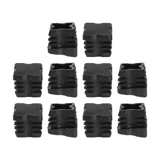 10pcs 25 x 25mm OD Plastic Angled Square Tube Ribbed Inserts Cover Cap ...