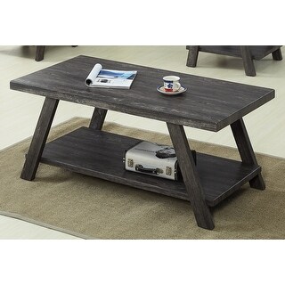 Accent Tables Trapezoidal Coffee Table Wood Grain Center Table Charcoal ...