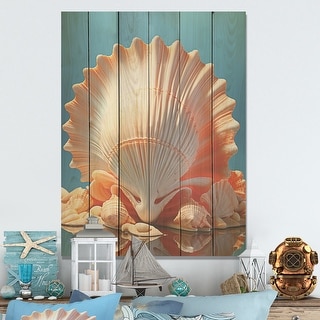 Designart "Opulent Symbolic Shells" Seashell Wood Wall Decor - Modern ...